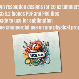 Electrician Tumbler Wrap Png, Lineman 20 Oz Skinny Tumbler Sublimation ...