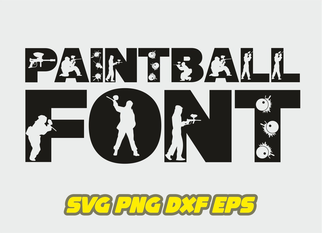 Paintball Svg, Paintball Sport Font, Airsoft Svg, Airsoft Sport Font ...
