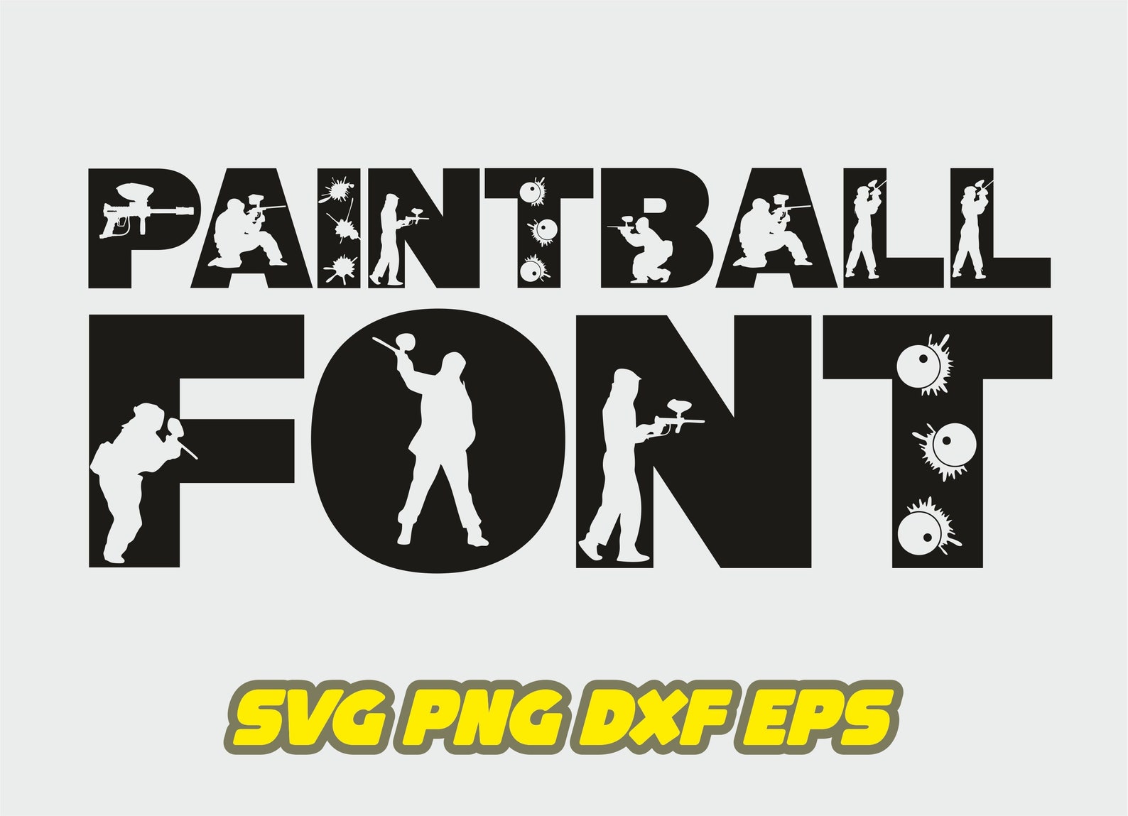 Paintball Svg Paintball Sport Font Airsoft Svg Airsoft - Etsy