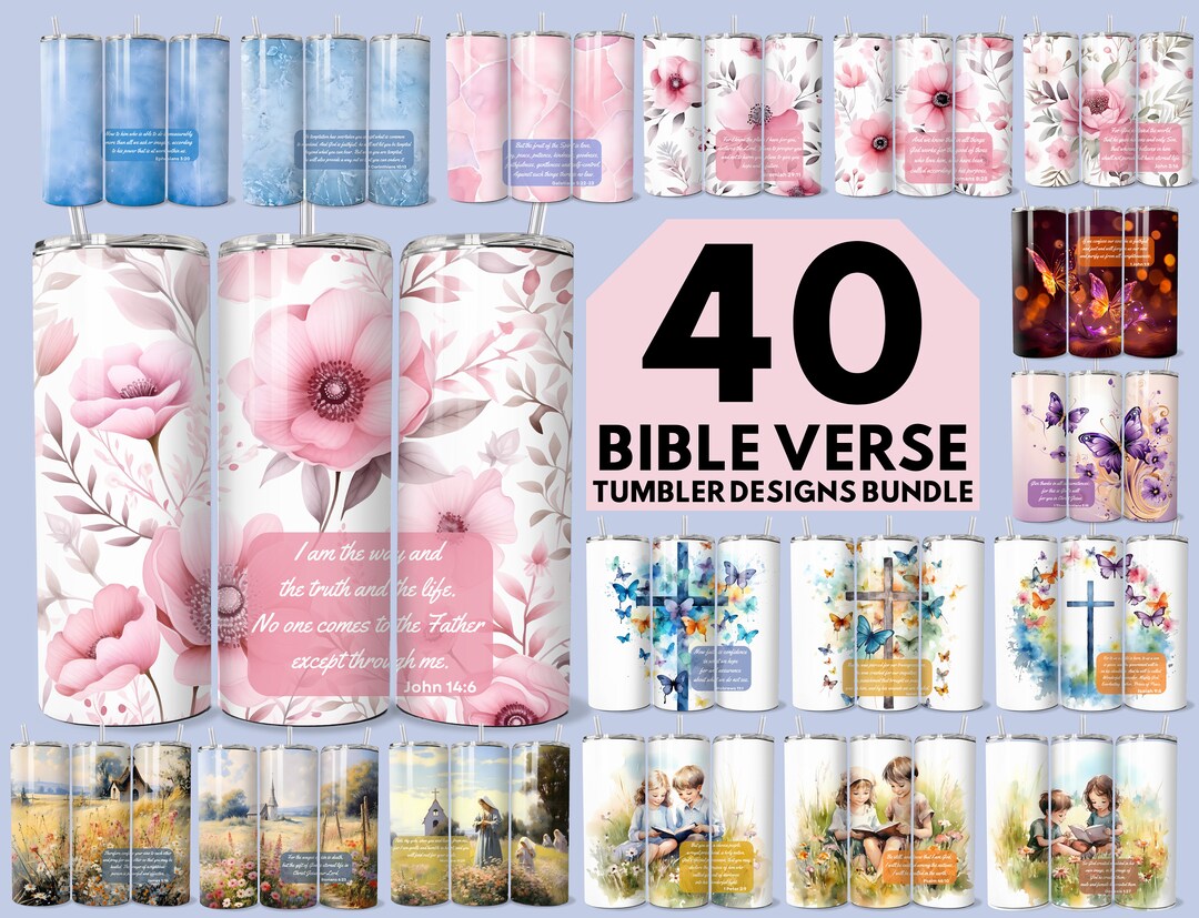 Bible Verses Tumbler Wrap Png, Christian Bible Verses 20 Oz Skinny ...
