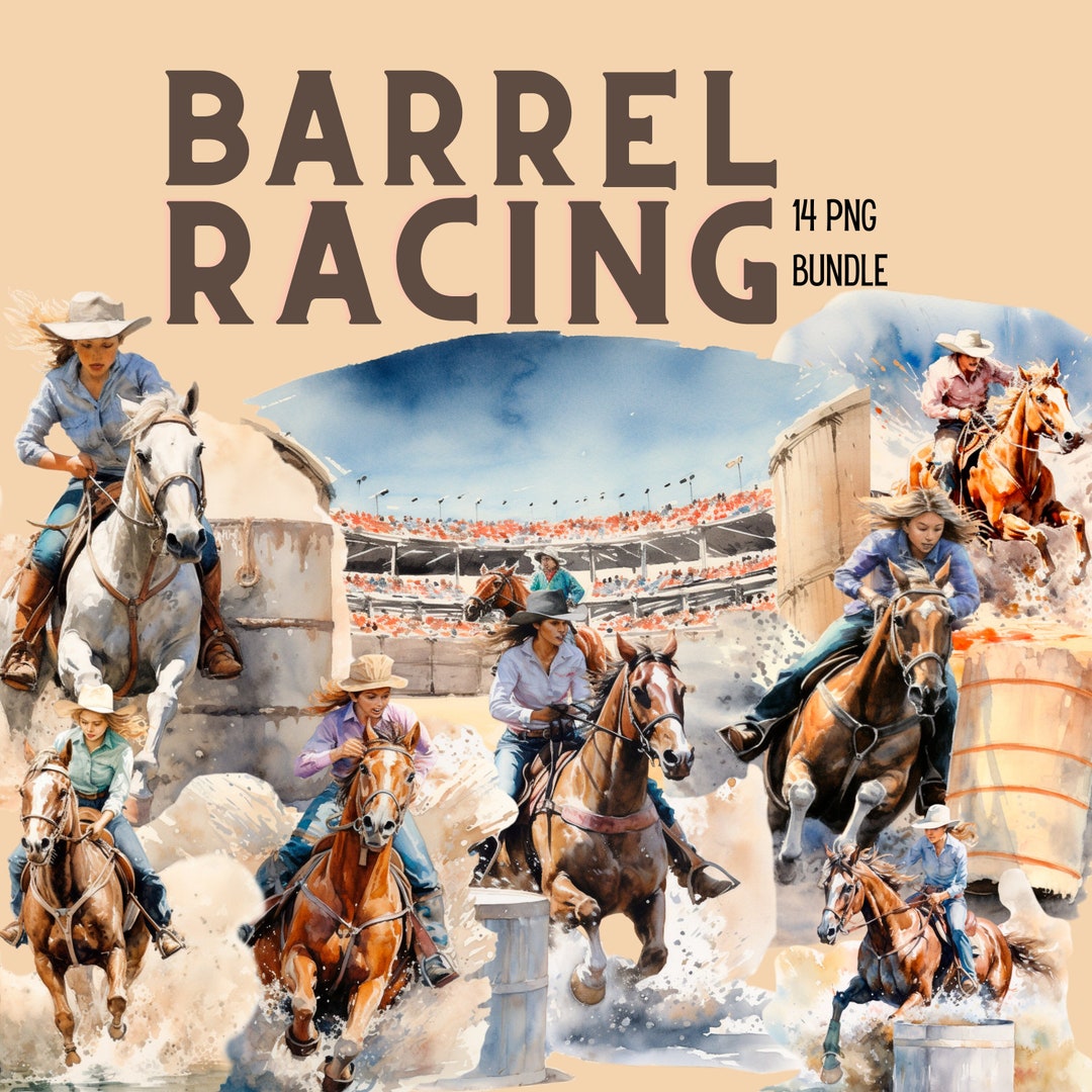 Barrel Racing Clipart, Barrel Racing Png Bundle, Cowgirl Horse Racing ...