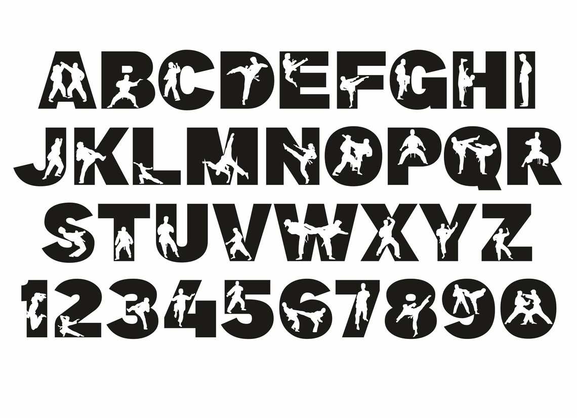 Taekwondo Svg Taekwondo Font Sport Svg Sport Font Karate - Etsy