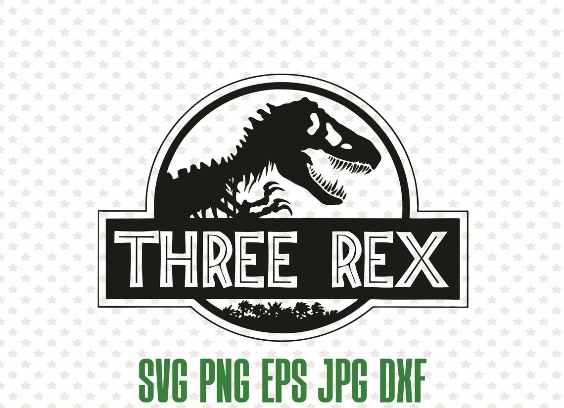 Three rex svg dinosaur birthday svg third birthday svg 3 | Etsy