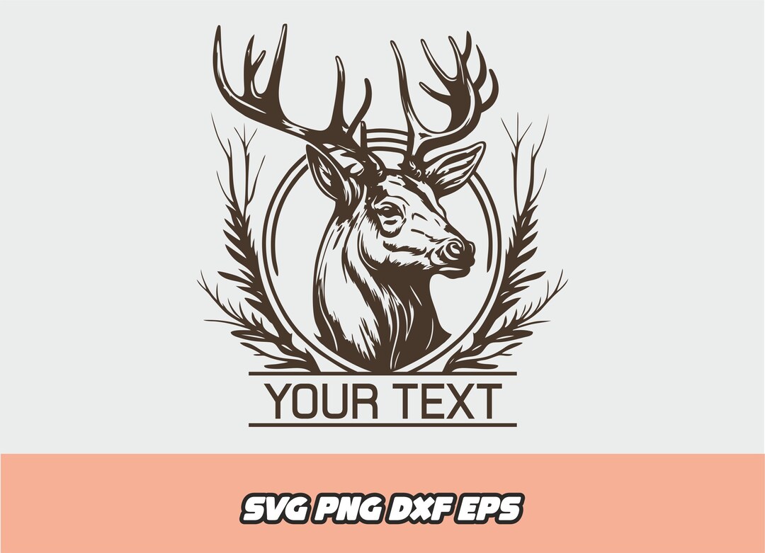 Split Monogram Svg, Deer Head Monogram, Buck Svg, Deer Head Svg ...