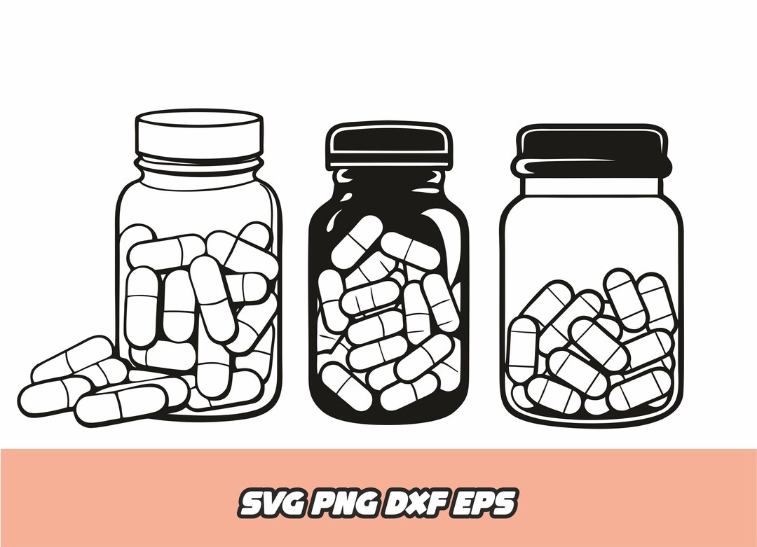 Pill Bottle Svg, Bottle With Pills Svg, Medicine Clipart, Pills Png ...