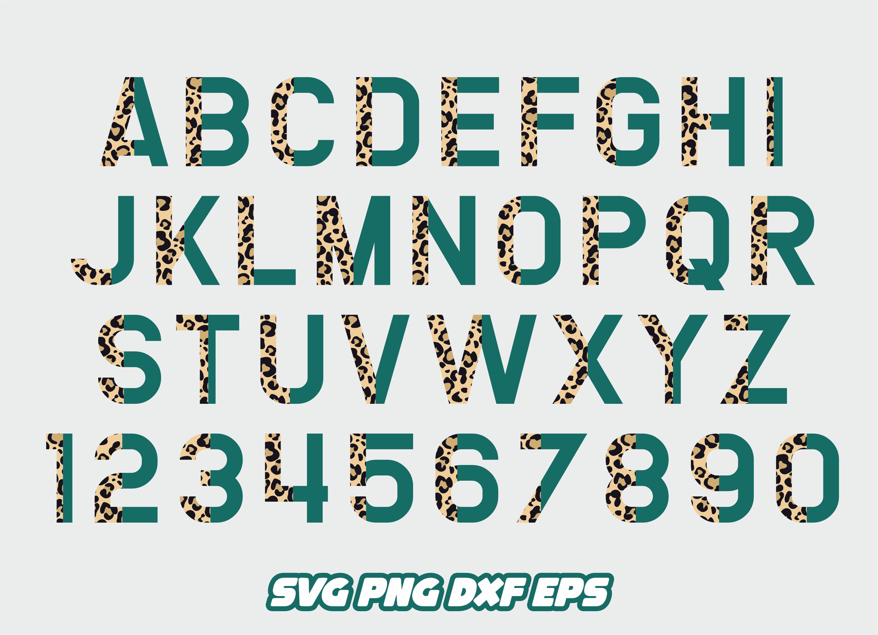 Half Leopard Font Svg Leopard Alphabet Leopard Svg Cheetah | Etsy