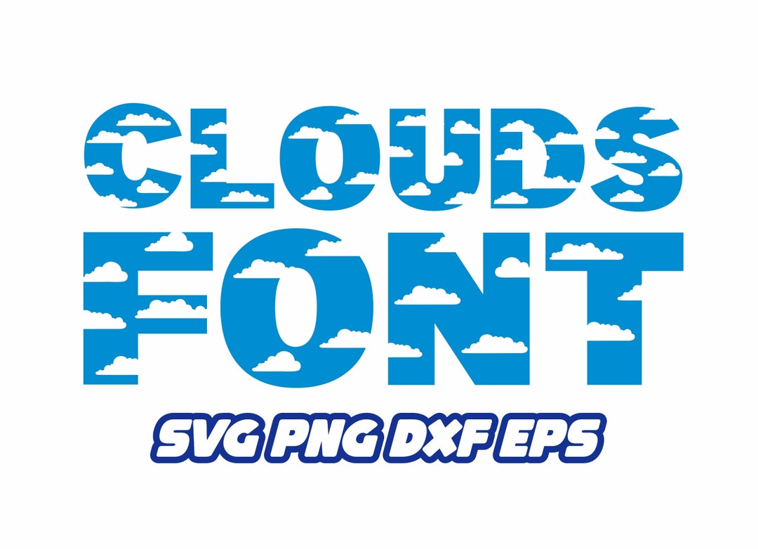 Clouds Svg, Clouds Font, Nursery Decor, Nursery Svg, Nursery Letters ...