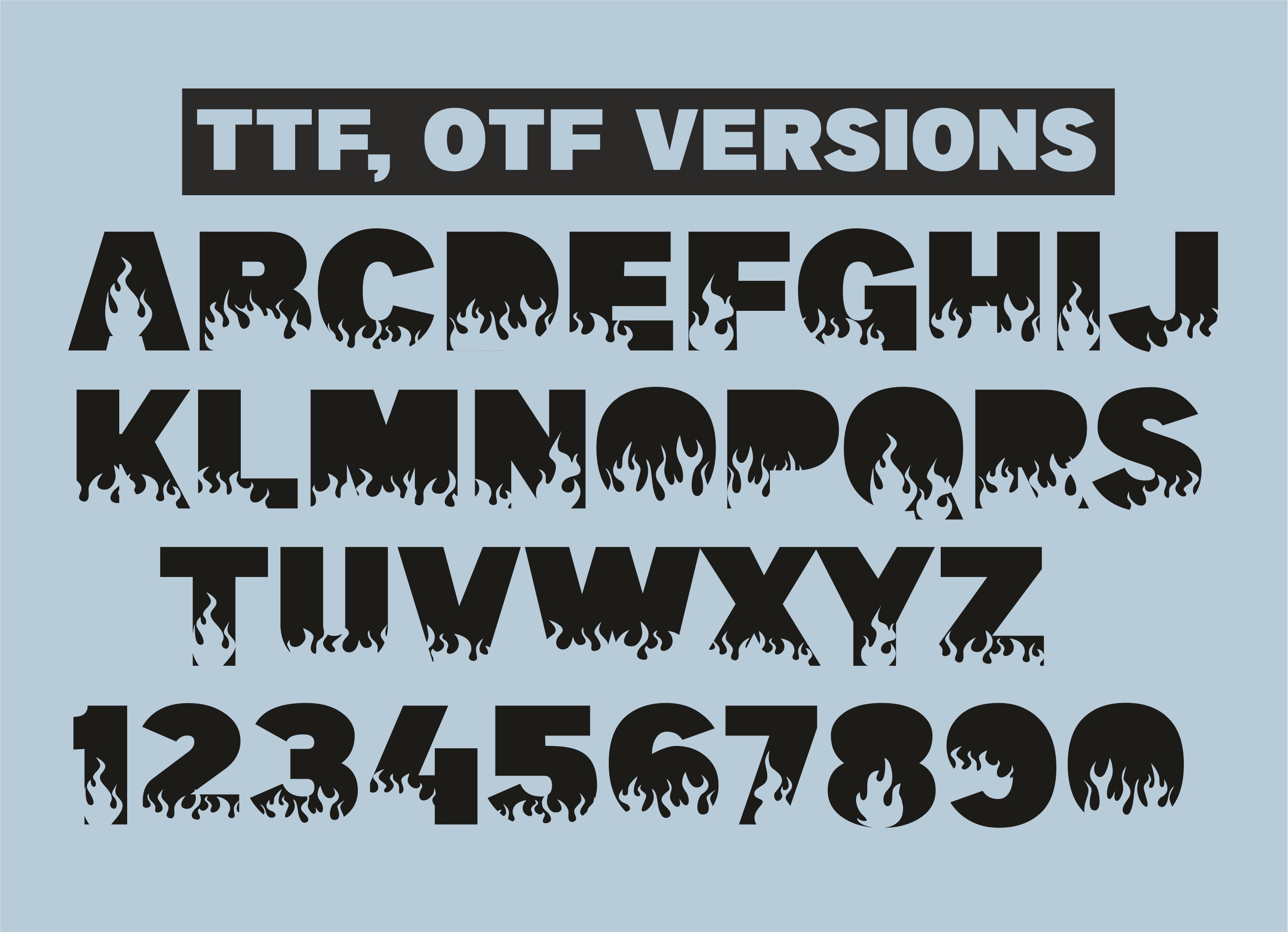 Fire Font Flame Font Bundle Fonts Cricut Silhouette Font Svg Bundle