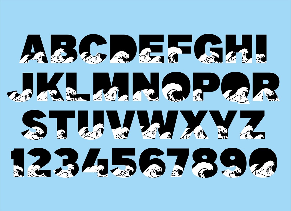 Ocean Svg Ocean Waves Font Waves Svg Marine Design | Etsy