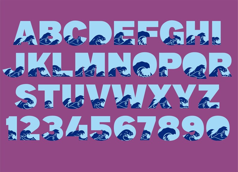 Ocean Svg Ocean Waves Font Waves Svg Marine Design - Etsy