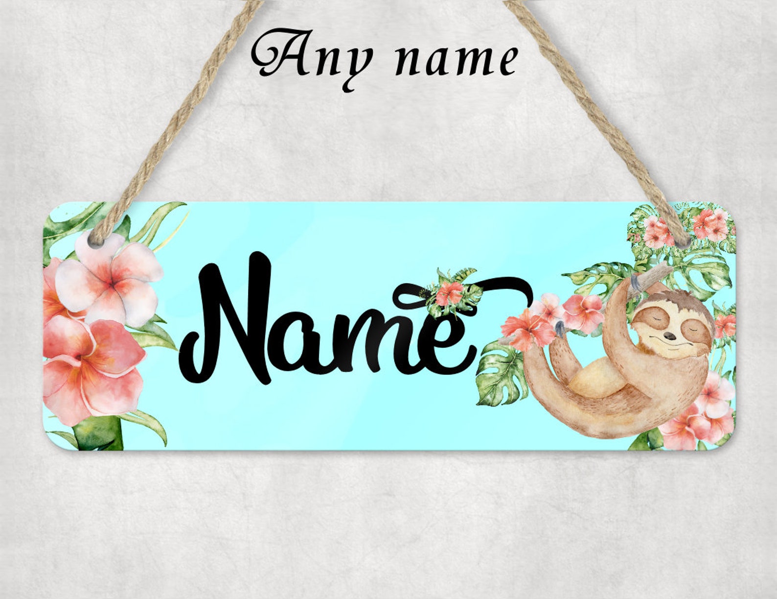 Sloth Door Sign MDF Wooden Personalised With Name - Etsy