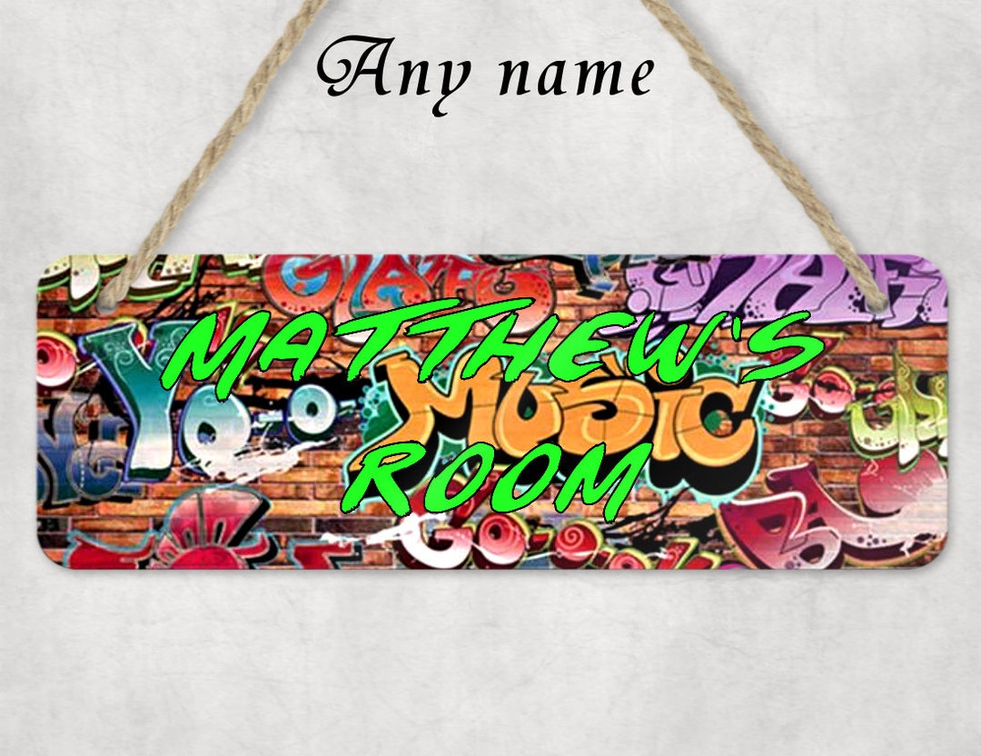 Graffiti Door Sign MDF Wooden Personalised With Name - Etsy