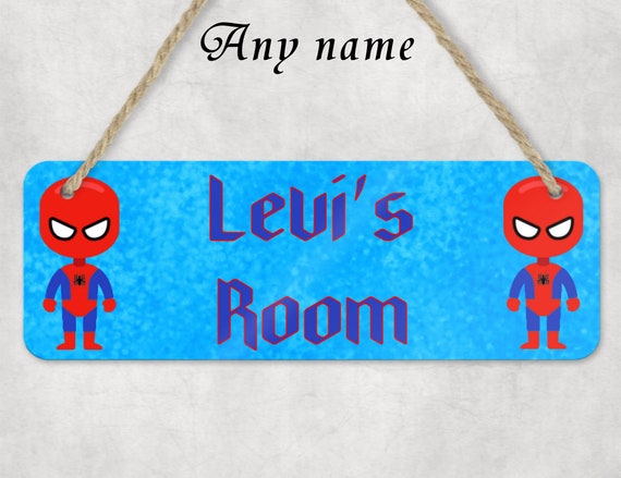 Spider Man Super Hero Door Sign MDF Wooden Personalised - Etsy Australia