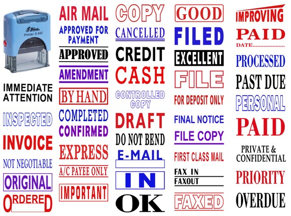 Custom Word Stamp Self Inking Rubber Stamp Office Stationary | Etsy