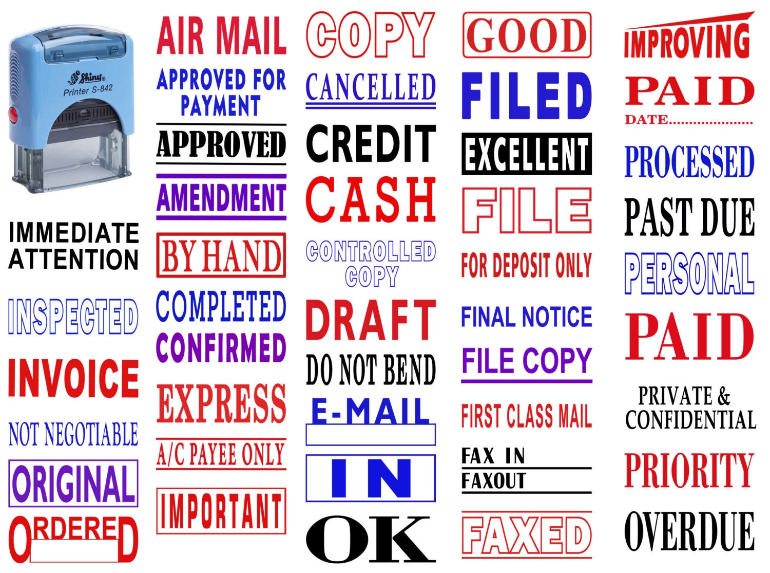 Custom Word Stamp Self Inking Rubber Stamp Office Stationary | Etsy