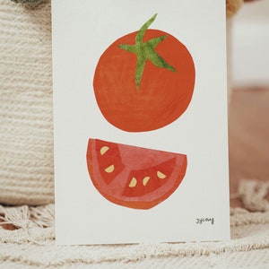Big Tomato Postcard, Fruit and Vegetable Illustration, Art Postcard, A6 ...