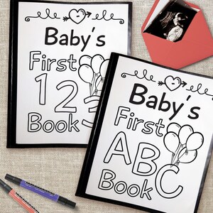 ABC & Numbers Baby Shower Bundle, Book Themed Baby Shower Activities ...