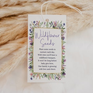 Wildflower Seeds Packet Label, Watch Me Grow Tag Shower Favors ...