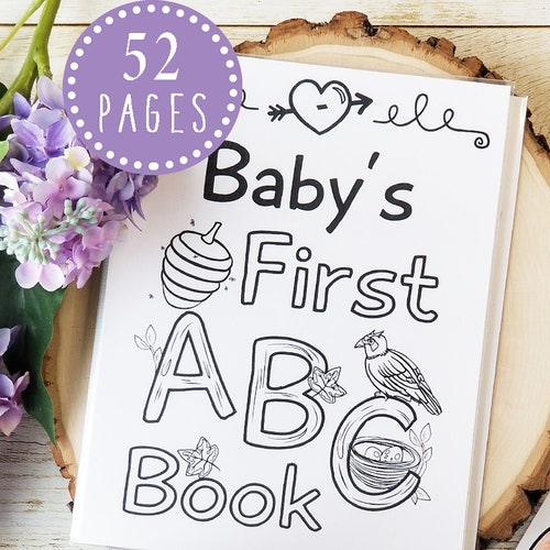 Baby's First ABC Book Baby Shower Game Coloring Book | Etsy