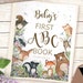 Adventure Baby Shower ABC Guest Book, Woodland Coloring Activity for ...