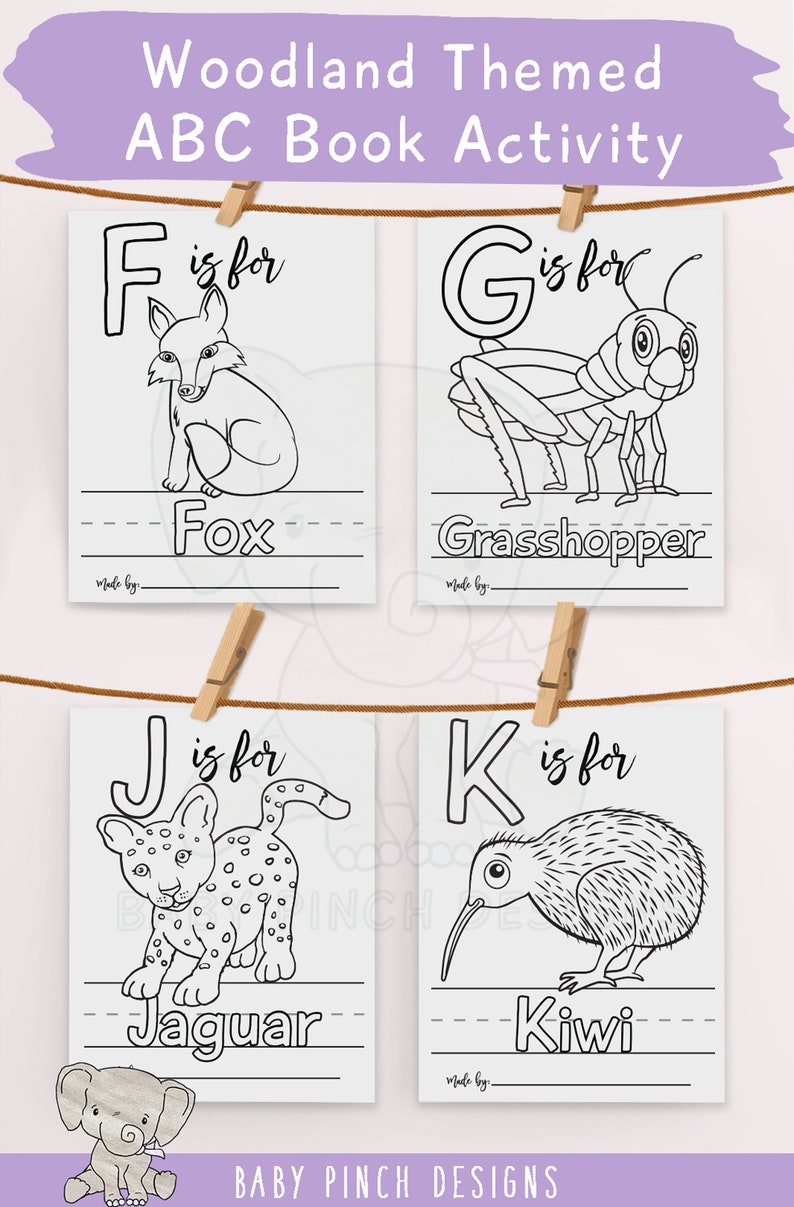 DIY Woodland ABC 123 Group Activity for Book Themed Baby | Etsy