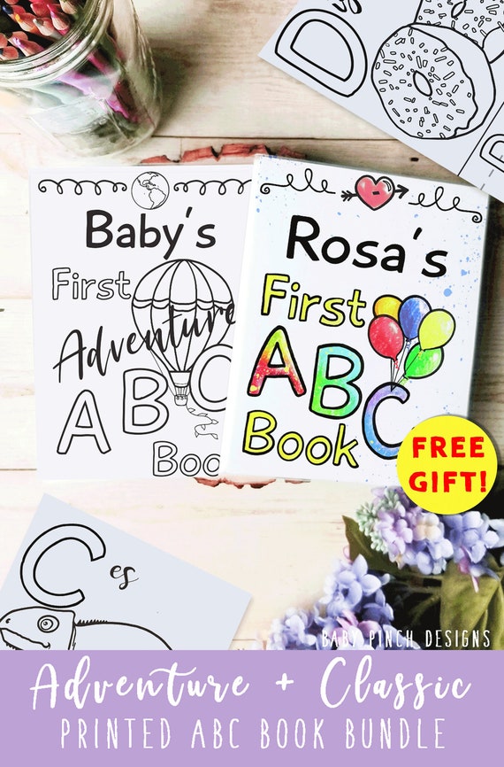 ABC & Adventure Alphabet Baby Shower Bundle Personalized Book - Etsy