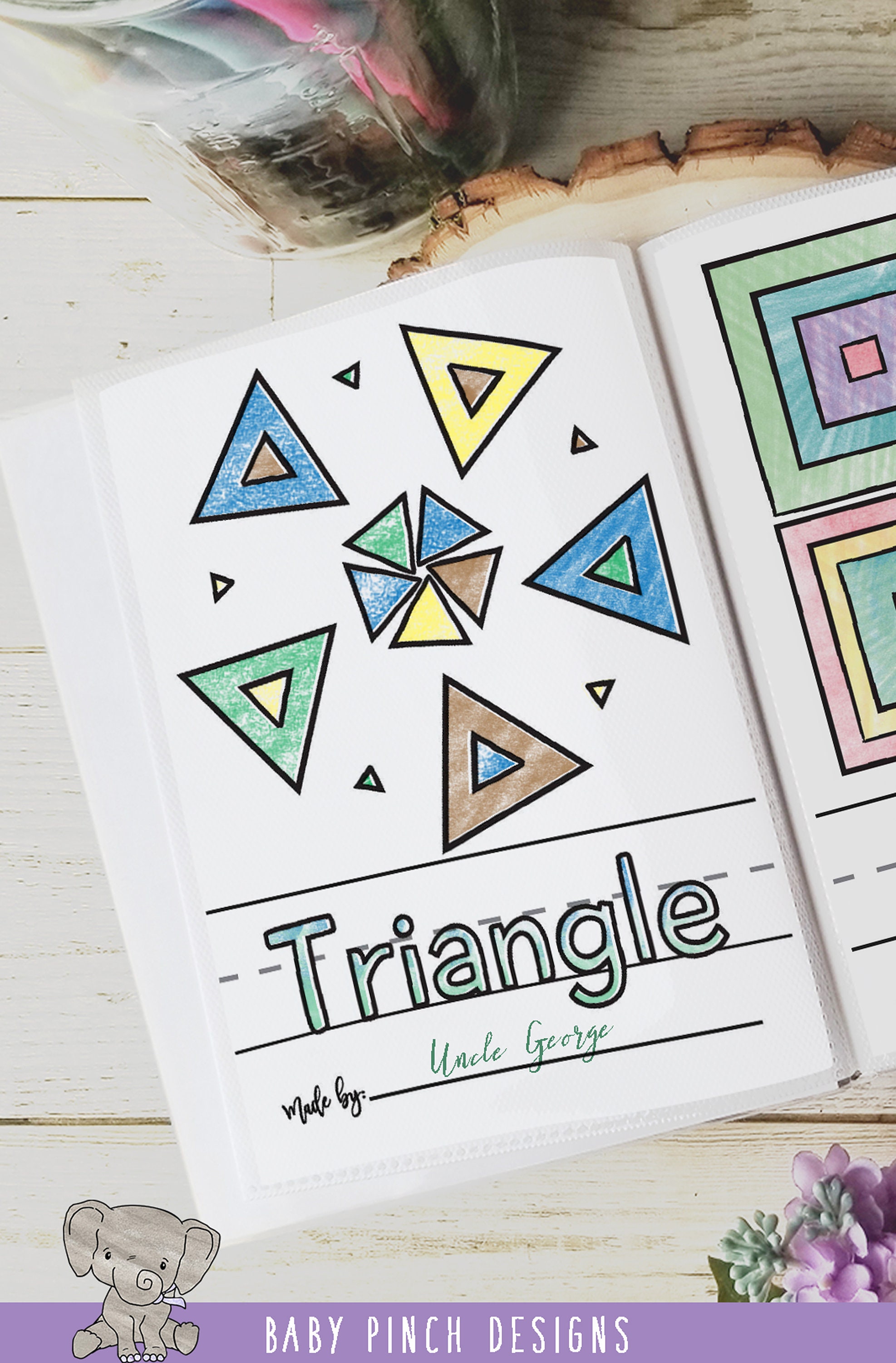 Woodland Baby Shower ABC Guest Book, First Shapes & Colors Coloring ...