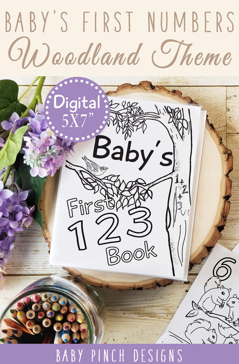 Printed Woodland Themed ABC & Numbers Book Bundle Unique Baby - Etsy