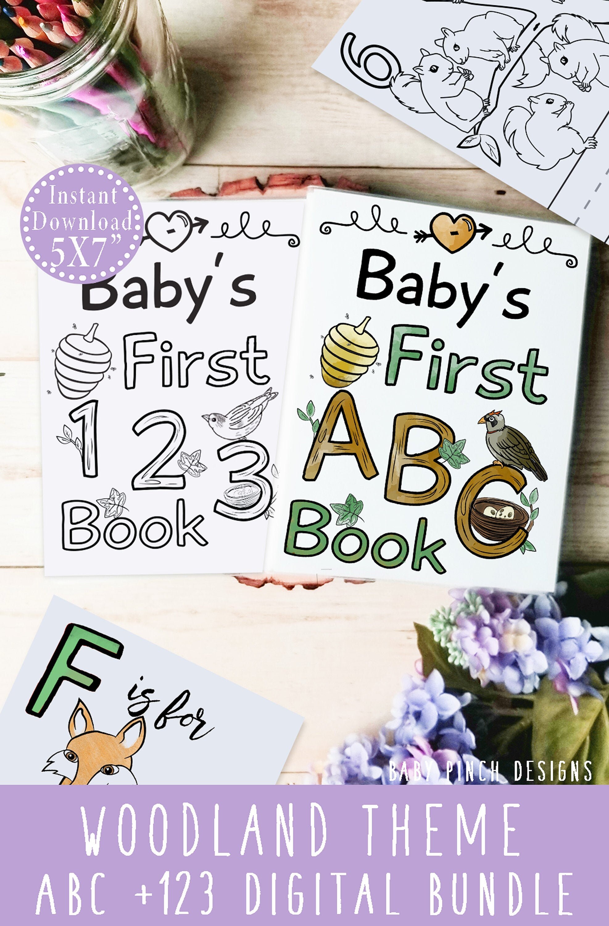 DIY Woodland ABC 123 Group Activity for Book Themed Baby | Etsy