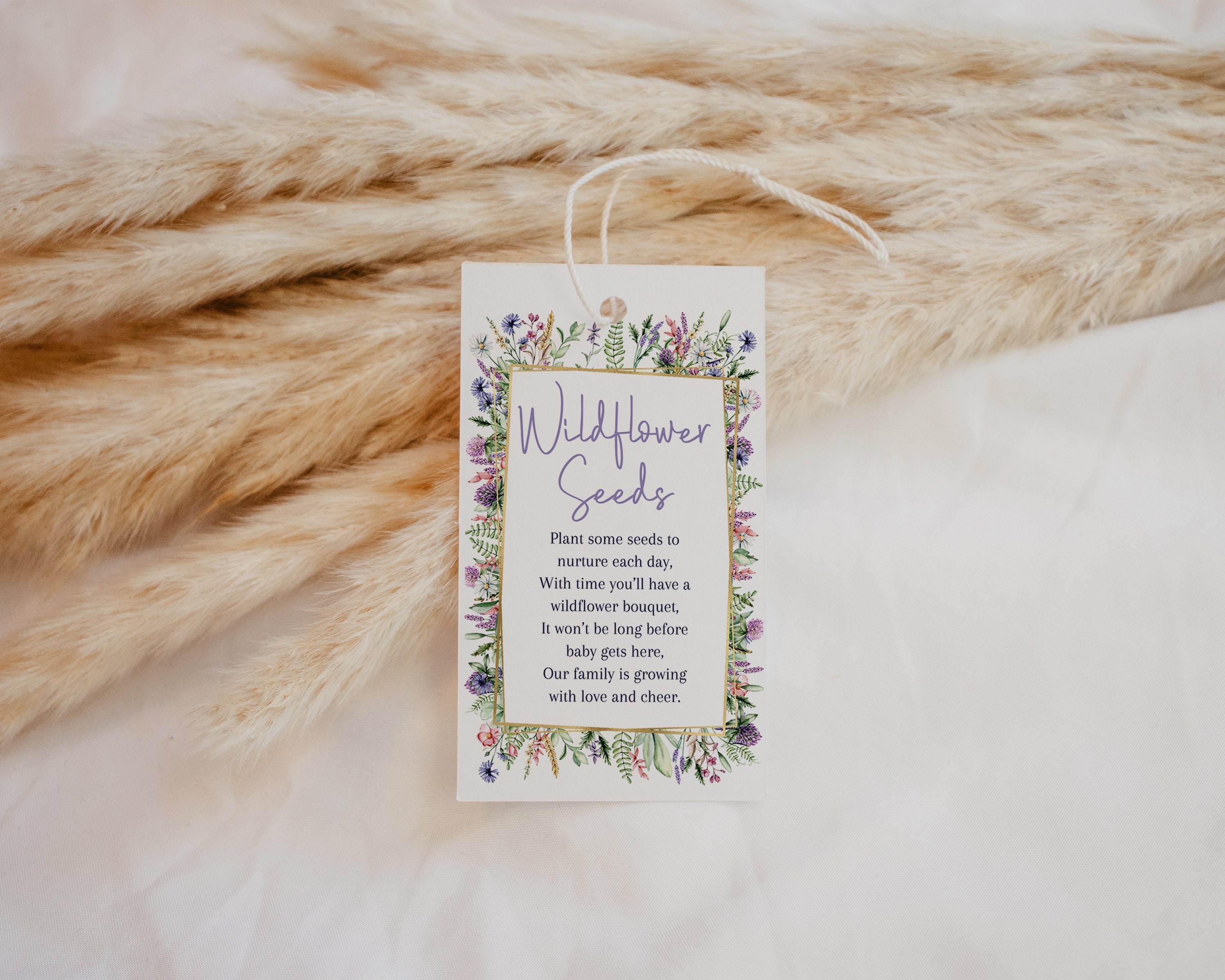 Wildflower Seeds Packet Label, Watch Me Grow Tag Shower Favors ...