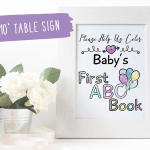 Book Themed Baby Shower ABC Book Fun First Alphabet Activity - Etsy