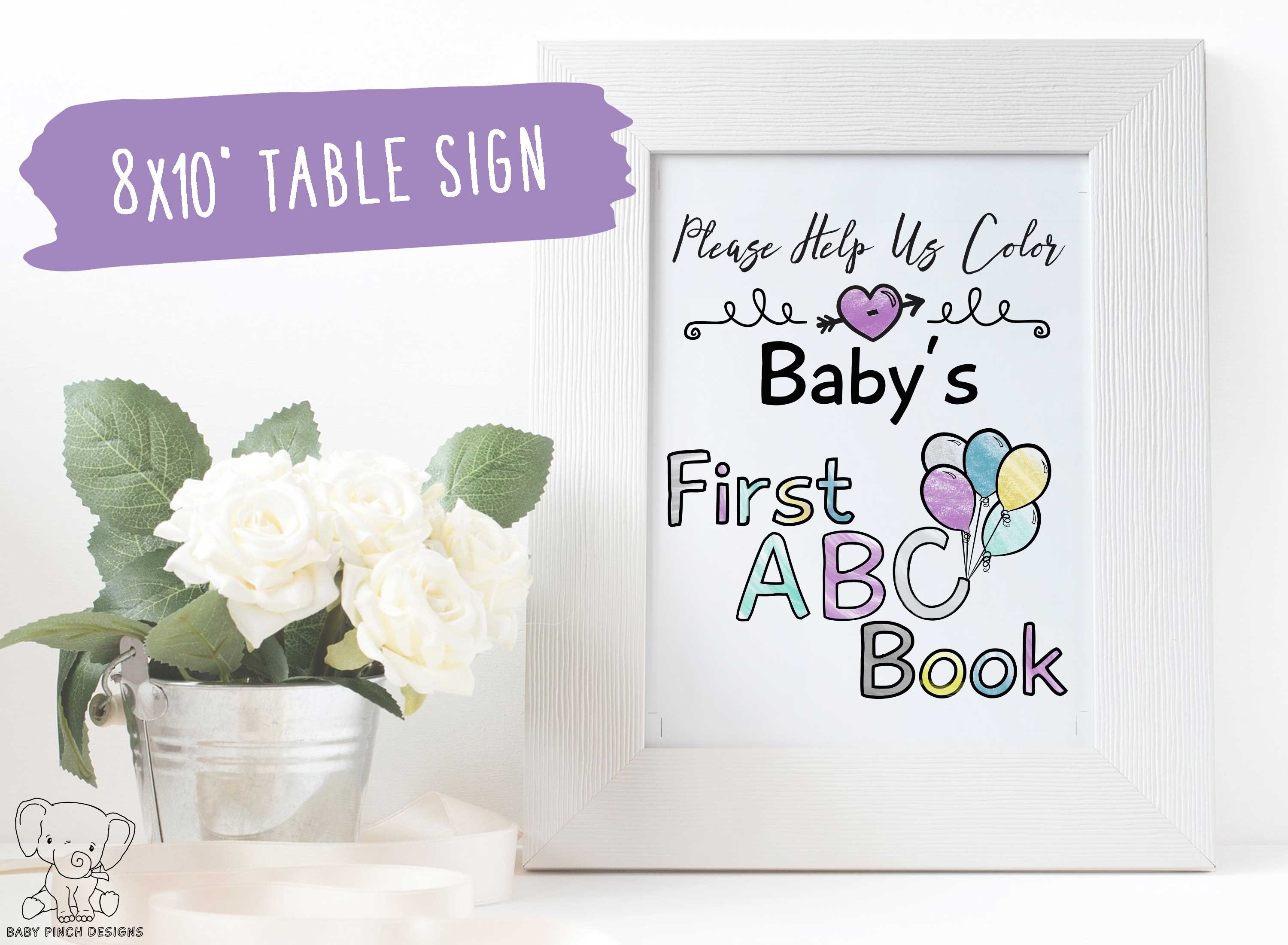 Book Themed Baby Shower ABC Book Fun First Alphabet Activity | Etsy Canada