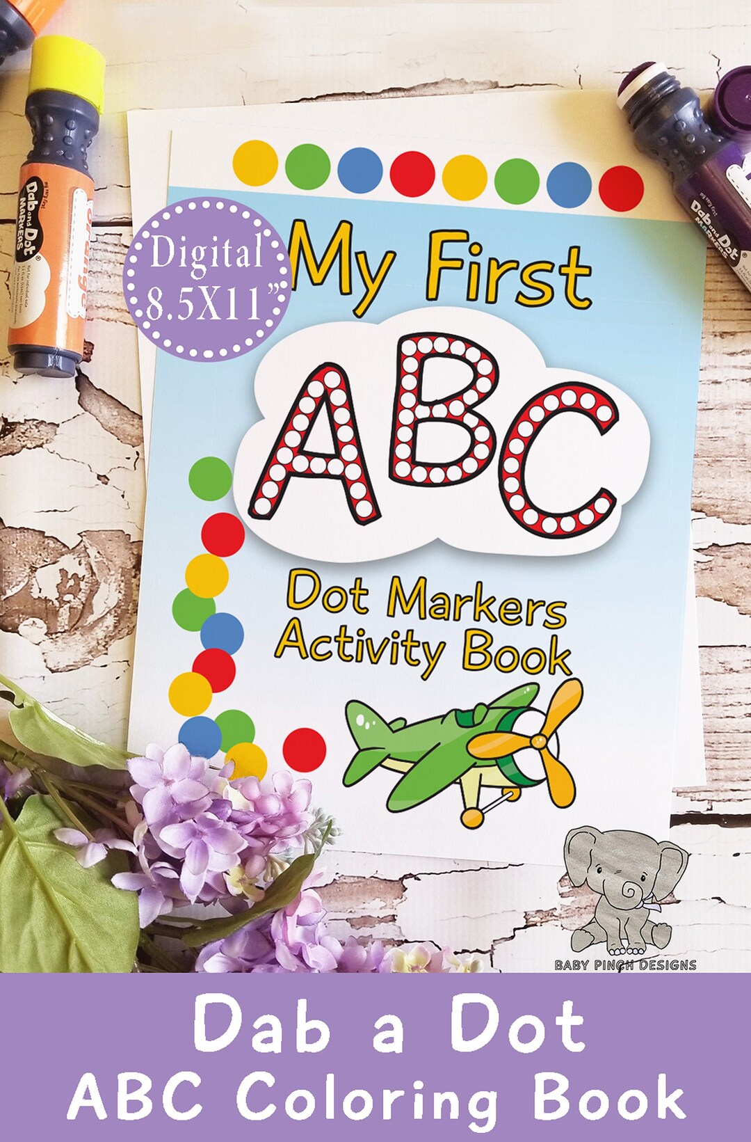 Do a Dot Markers ABC Activity Coloring Book, Personalized Alphabet Dot ...
