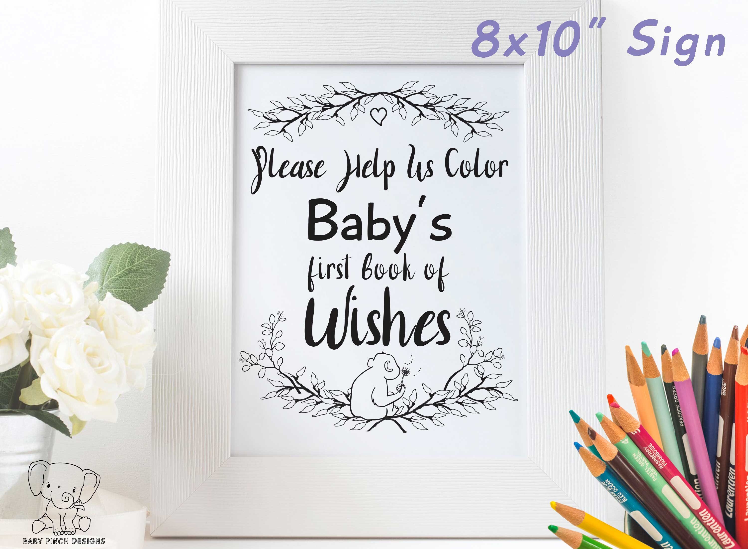 Woodland Wishes for Baby Coloring Book Printable, an Adorable Baby ...