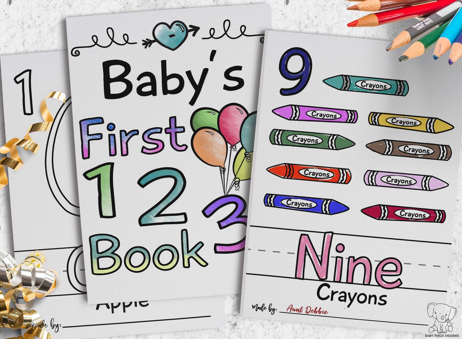 Baby's First Numbers Book 123 Personalized Coloring Book | Etsy