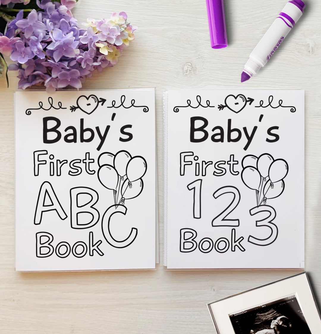ABC & Numbers Baby Shower Bundle, Book Themed Baby Shower Activities ...