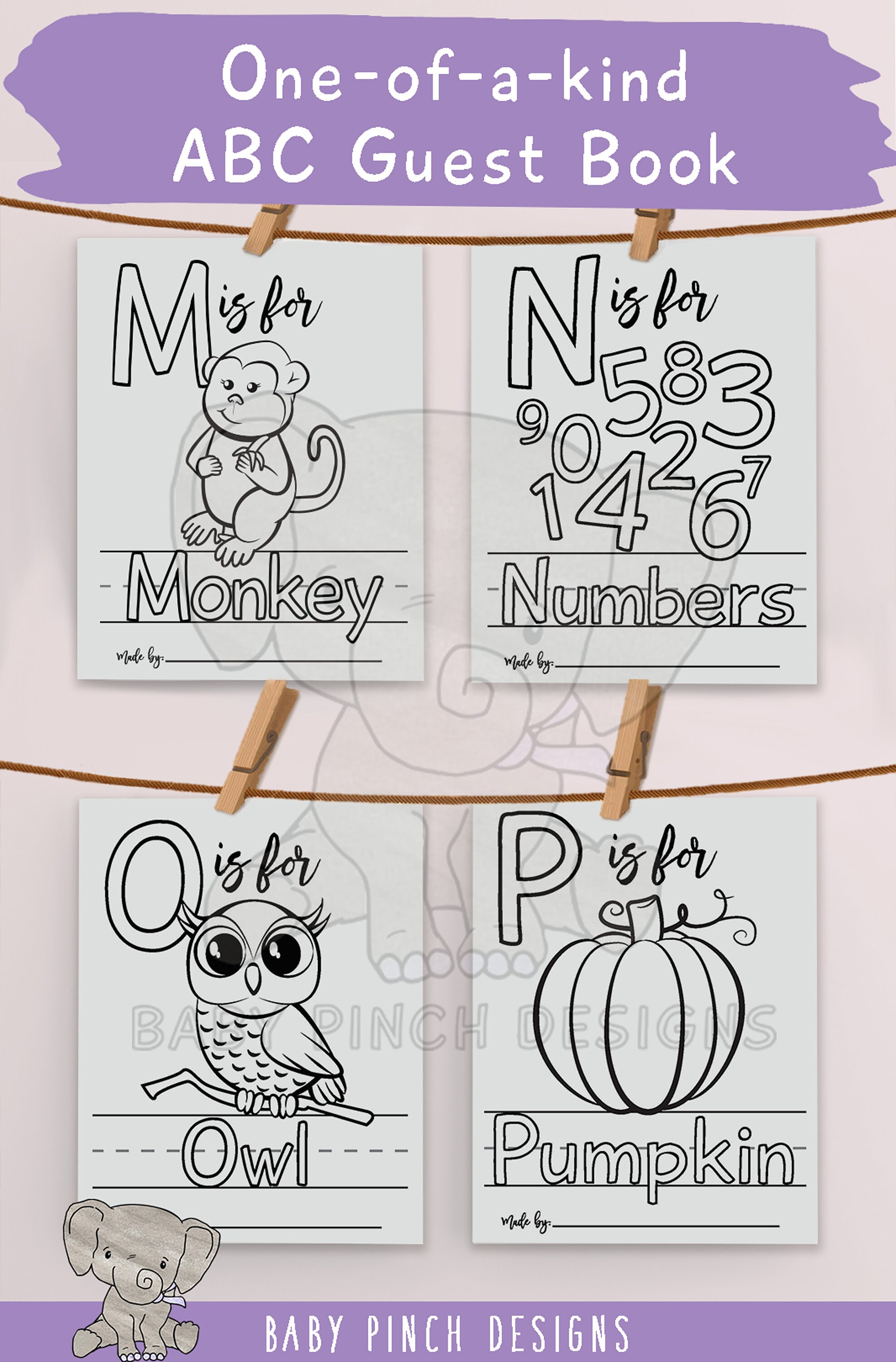 Book Themed Baby Shower ABC Book Fun First Alphabet Activity - Etsy Canada