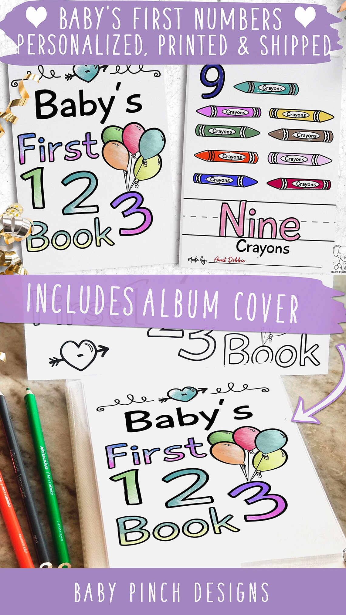 Baby's First Numbers Book 123 Personalized Coloring Book | Etsy