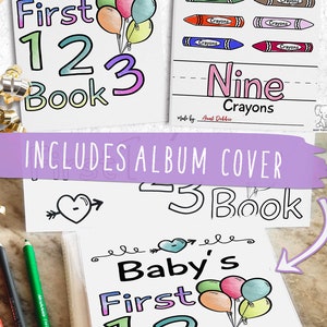 Baby's First Numbers Book, 123 Personalized Coloring Book, Baby Shower ...