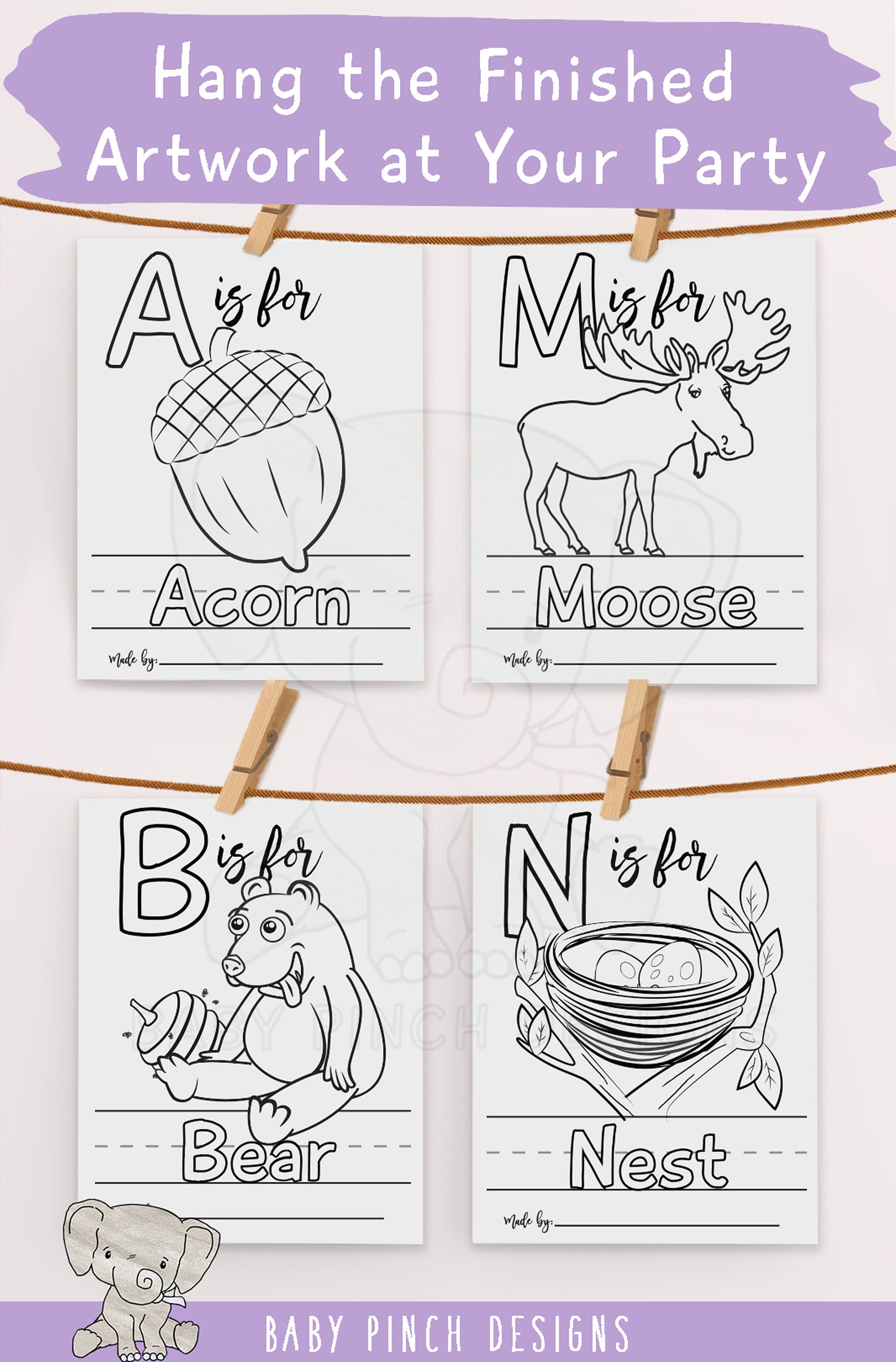 DIY Woodland ABC 123 Group Activity for Book Themed Baby | Etsy