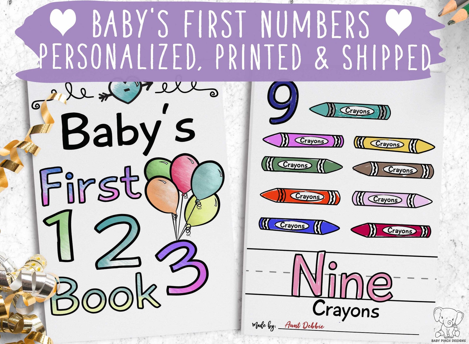 Baby's First Numbers Book 123 Personalized Coloring Book | Etsy