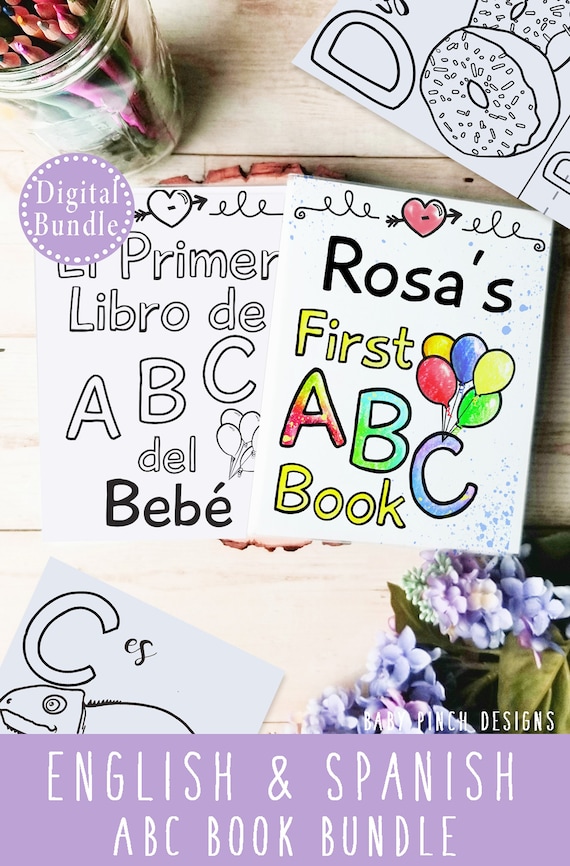 English and Spanish ABC Book Bundle Bilingual Baby Shower - Etsy