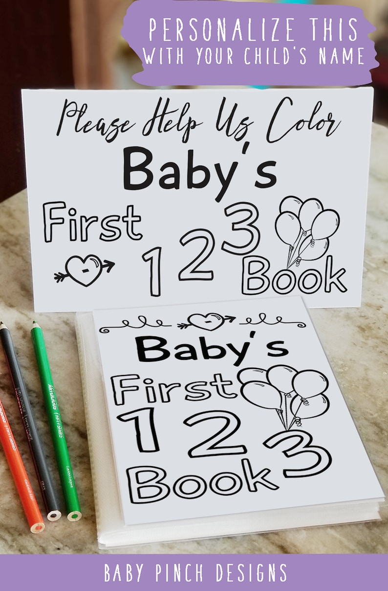 Baby's First Numbers Coloring Book | A Fun and Memorable Baby Shower ...
