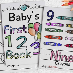ABC & Numbers Baby Shower Coloring Books | Printable Bundle | Baby ...