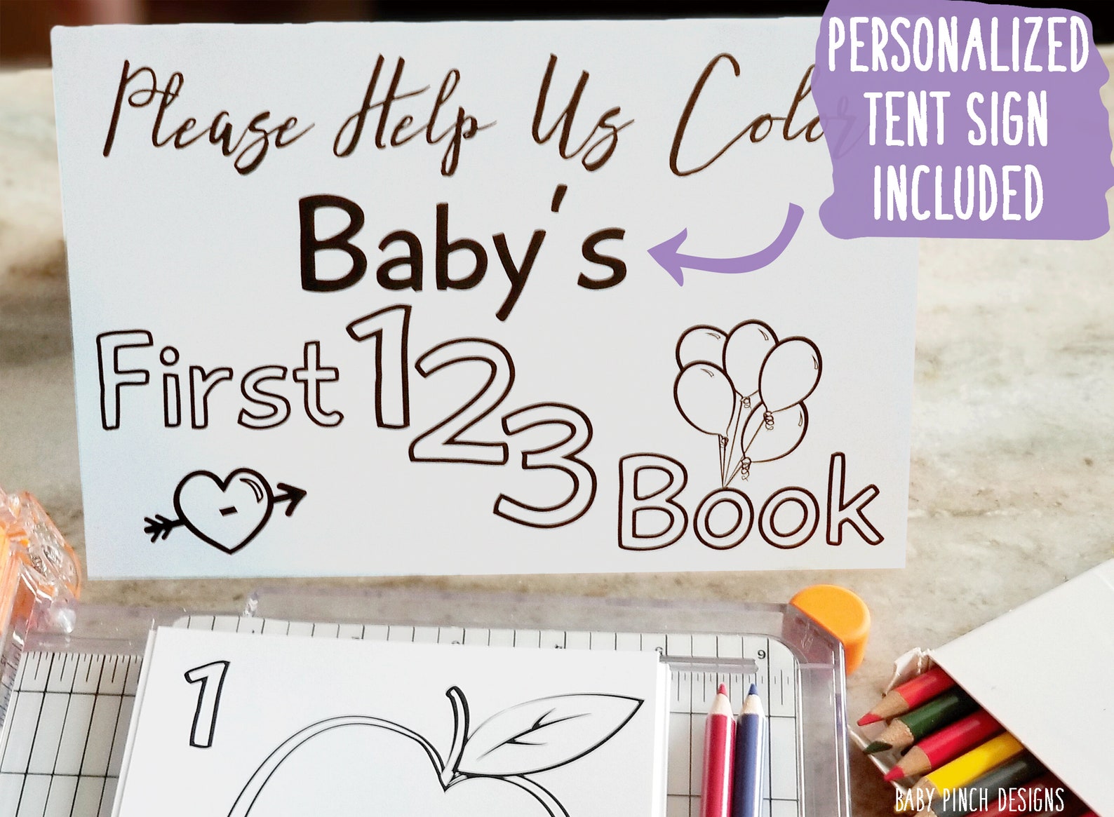 Baby's First Numbers Book 123 Personalized Coloring Book | Etsy