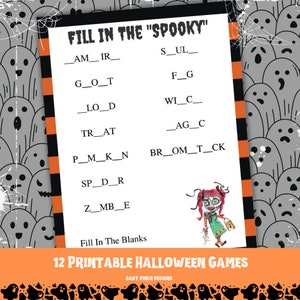Kids Halloween Printable Games Bundle, Halloween Party Activity, 12 ...