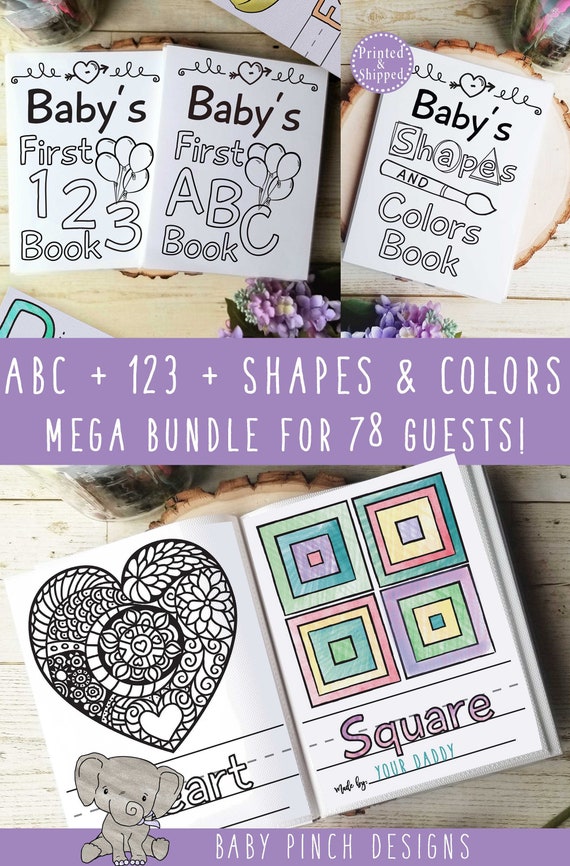 Printed Mega Bundle 1: ABC 123 Shapes and Colors Books - Etsy