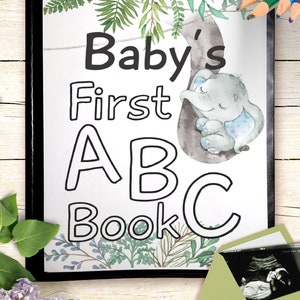 Elephant Safari Jungle ABC Baby Shower Book, Alphabet Letters Coloring ...