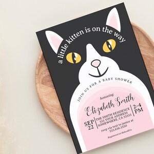 Cat Themed Baby Shower Invitation, Kitten Arch Party Invites, Printable ...