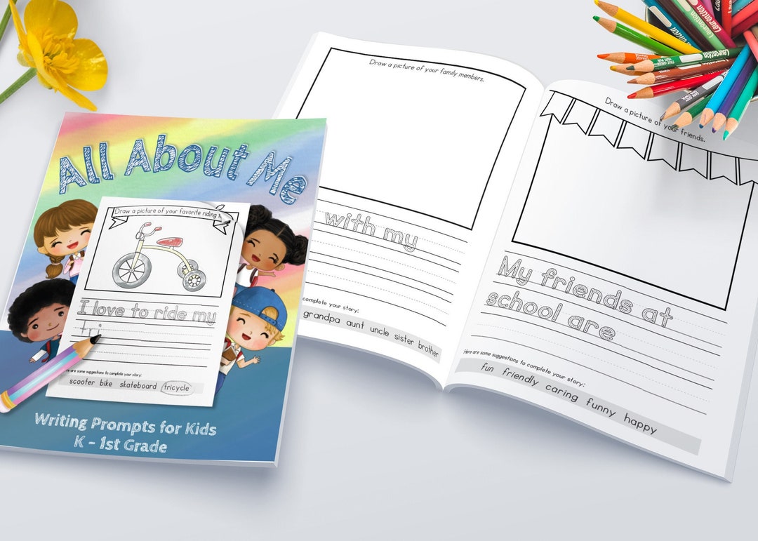 All About Me - A Prompt Journal Write and Draw Workbook for ...